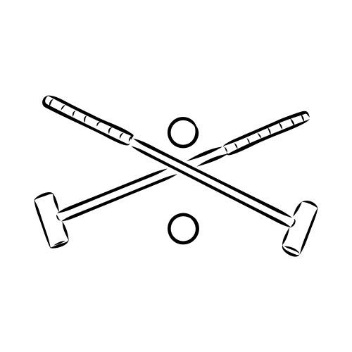 Drawing of a croquet mallet Royalty Free Vector Image