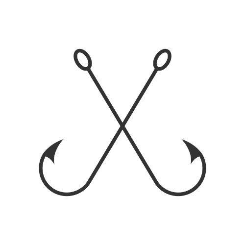 Fishing rods crossed Royalty Free Vector Image