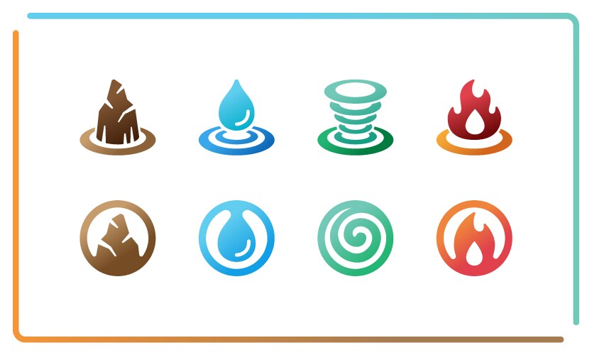Signs Symbols Water Fire Earth Wind Vector Images (over 790)