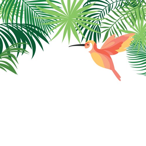 Tropical leaves in a corner Royalty Free Vector Image