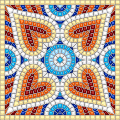 Ancient mosaic ceramic tile pattern Royalty Free Vector