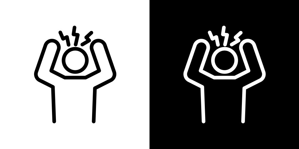 Anxiety icon set on white background Royalty Free Vector