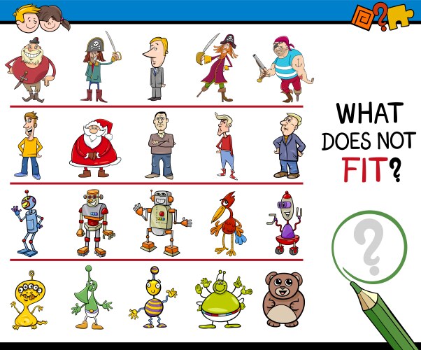 Find mismatched picture in a row educational Vector Image