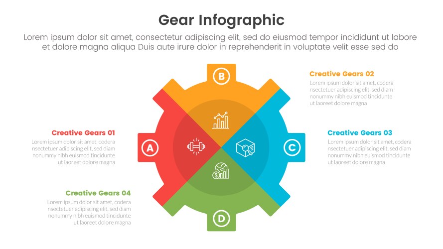Gear cogwheel infographic template banner Vector Image