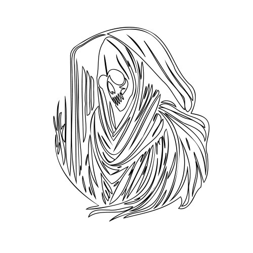 Grim reaper halloween sketch outline Royalty Free Vector