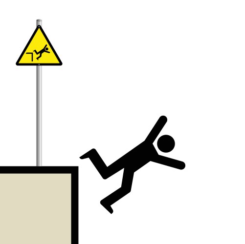 Man falling into open manhole sketch Royalty Free Vector
