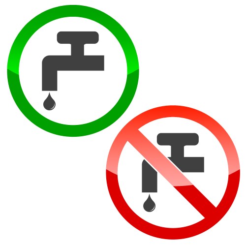 No water tap sign red ban signs images Royalty Free Vector