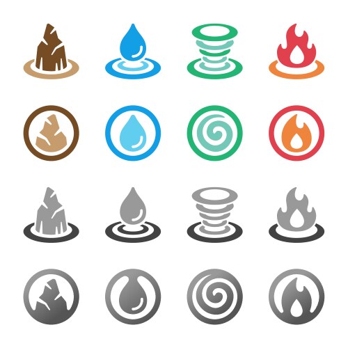 Signs Symbols Water Fire Earth Wind Vector Images (over 830)