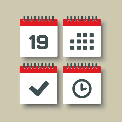 Calendar icon day 19 september template date days Vector Image