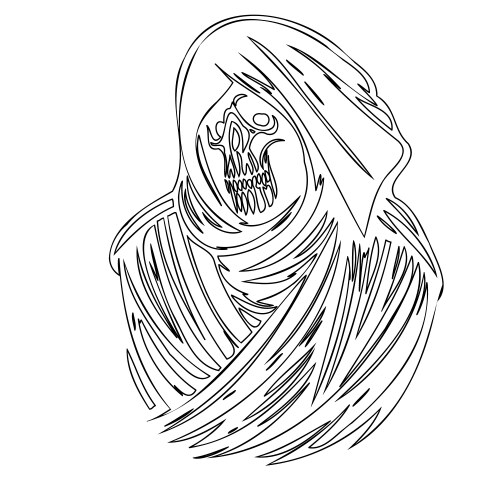 Grim reaper halloween sketch outline Royalty Free Vector