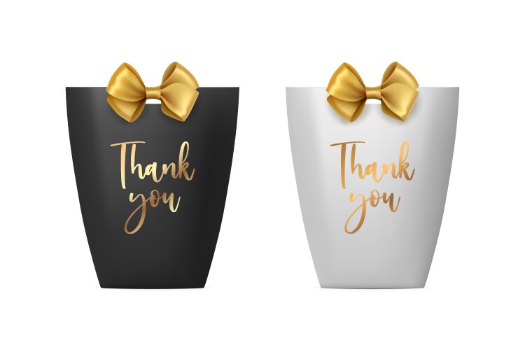 Thank You 3d Realistic Black And White Royalty Free Vector