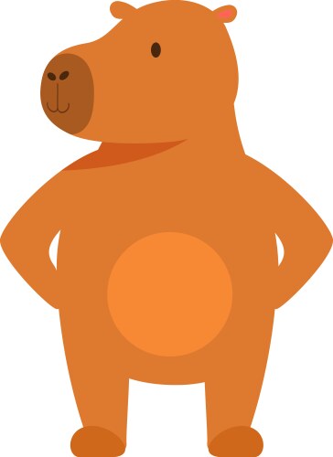 Cute cartoon capybara sitting calmly looking Vector Image