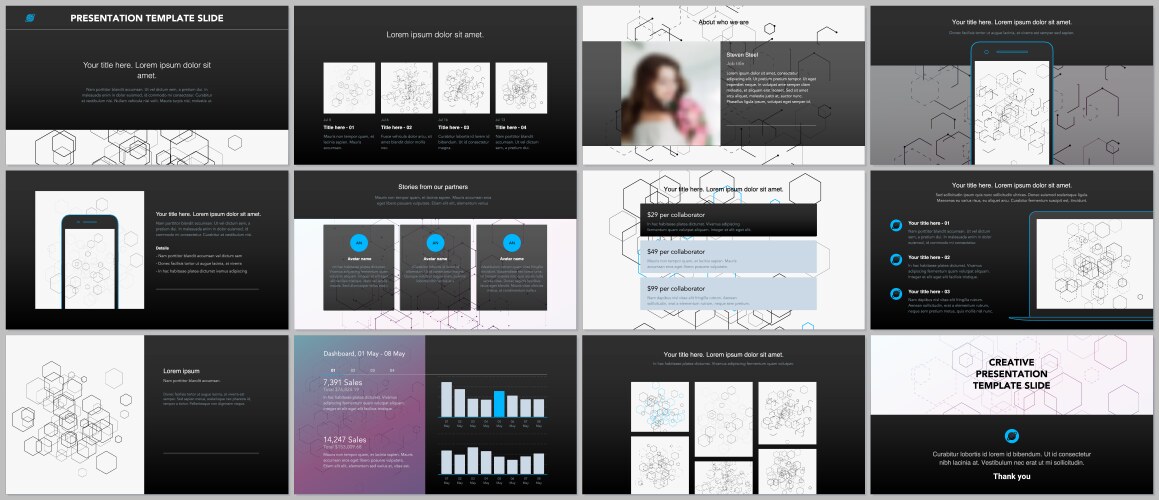 Template of white slides for presentations Vector Image