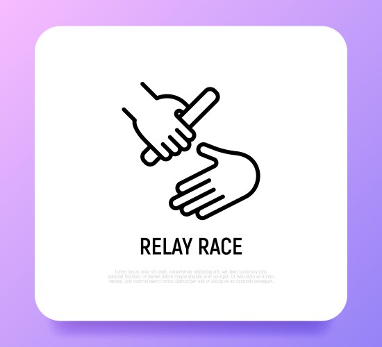 Race relay flat icon symbol of teamwork trust Vector Image