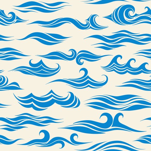 Ocean and sea waves set Royalty Free Vector Image