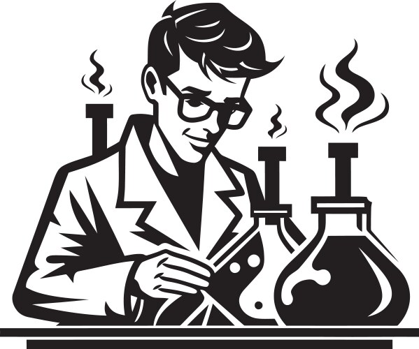 Interpretation of lab technicians Royalty Free Vector Image