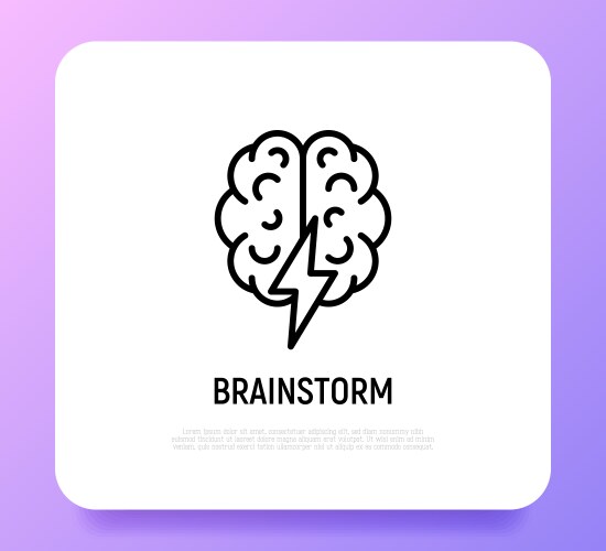 Brainstorm flat icon brain with flash Royalty Free Vector