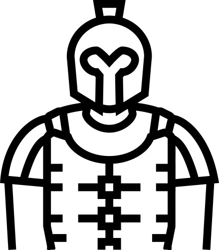 Gladiator battle spartan roman color icon Vector Image