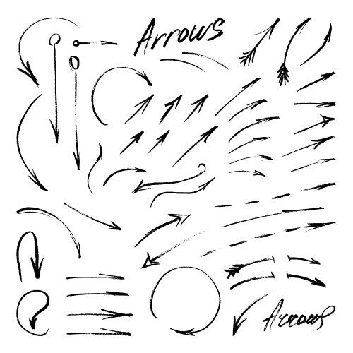 Set of hand drawn arrows Royalty Free Vector Image