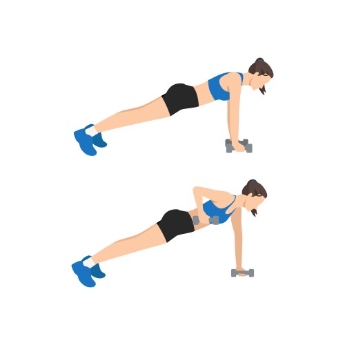 Renegadealternating plank commando rows exercise Vector Image