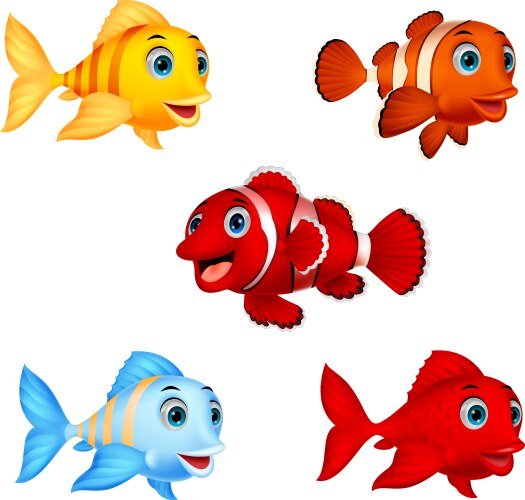 Cute fish cartoon Royalty Free Vector Image - VectorStock