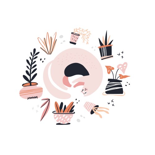 Guilty cat excuse color flat hand drawn Royalty Free Vector