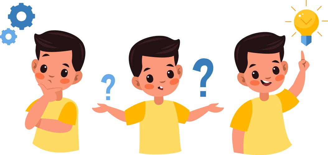 Boy with idea Royalty Free Vector Image - VectorStock