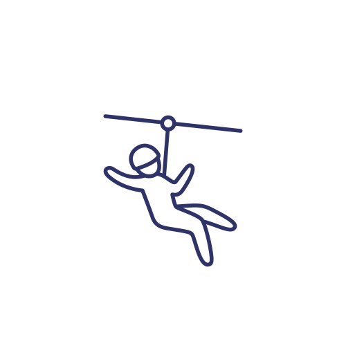 Zip line icon on white Royalty Free Vector Image