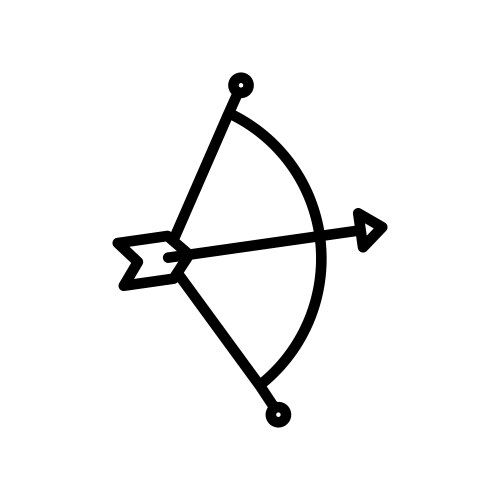 Bow arrow icon set archery and symbol Royalty Free Vector