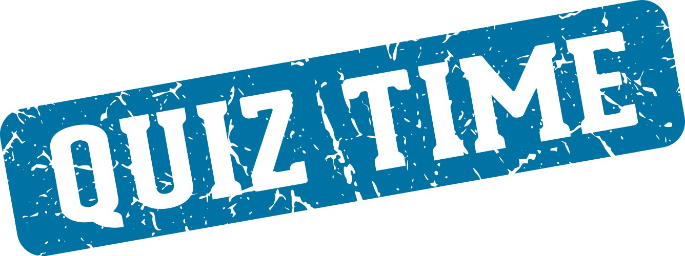 Quiz time rectangular sign stamp Royalty Free Vector Image