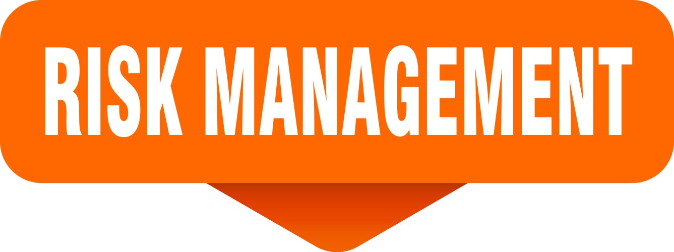 Risk management sticker sign Royalty Free Vector Image