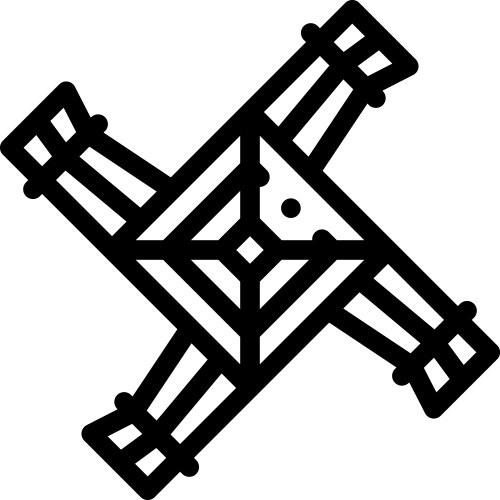 Christian cross icon thin linear style design Vector Image