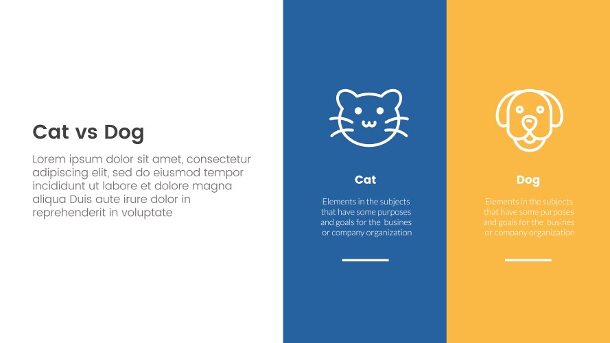 Cat vs dog comparison concept for infographic Vector Image