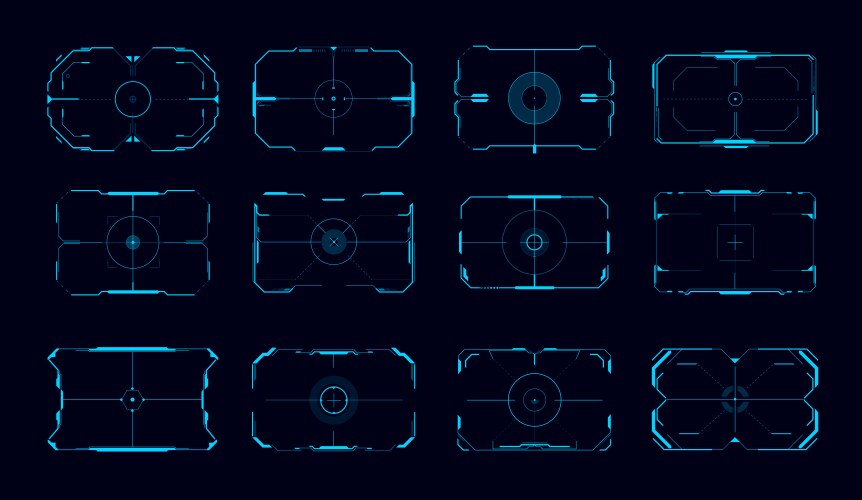 Hud frames futuristic design ui templates simple Vector Image