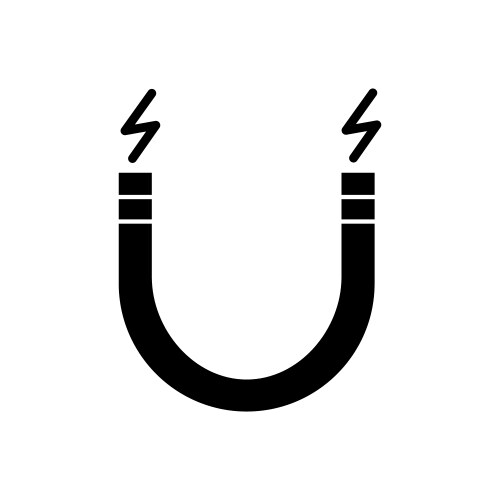 Magnet icon set electromagnetic technology symbol Vector Image