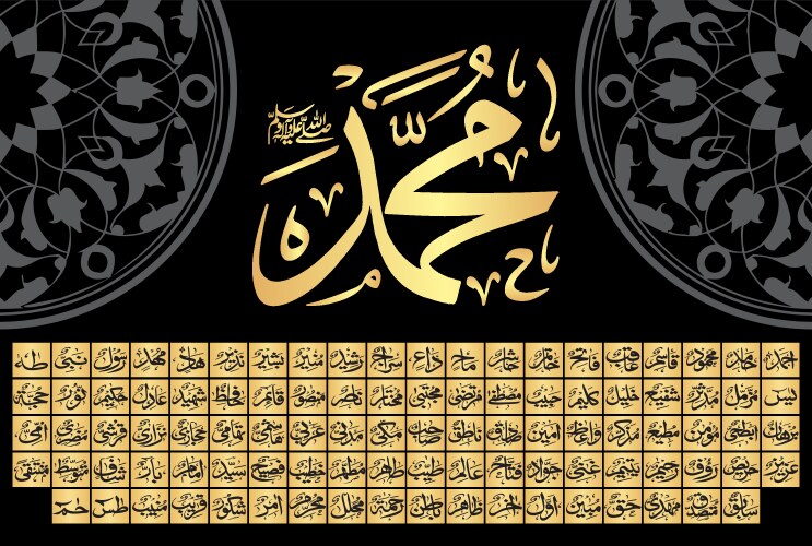 Prophet Muhammad - Golden Calligraphy – Royalty-Free Vector | VectorStock