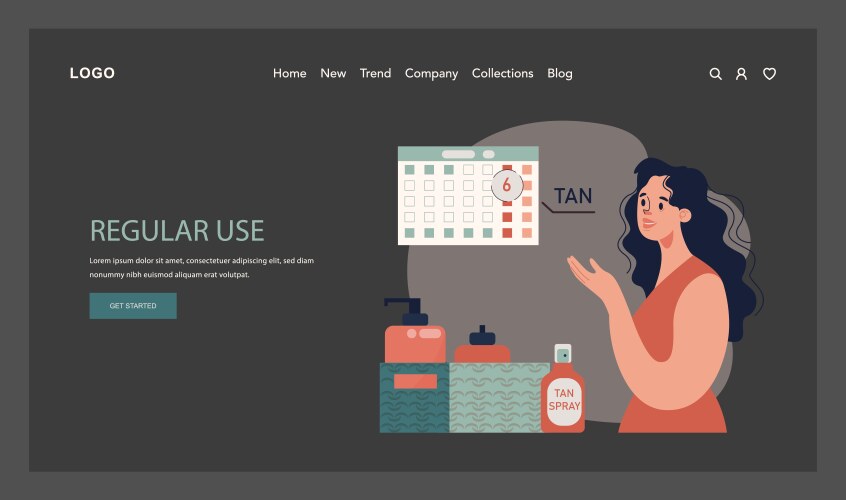 Skincare routine web banner or landing page dark Vector Image