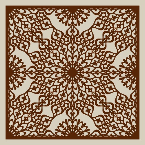 Template for laser cutting decorative panel Vector Image
