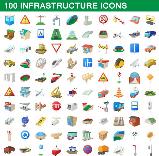 Infrastructure icons set Royalty Free Vector Image