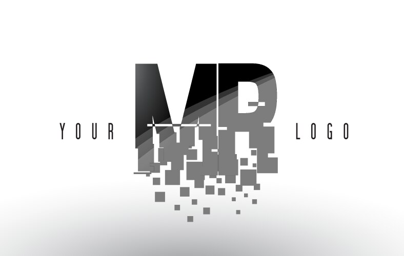 Mr m r letter modern logo design with yellow Vector Image