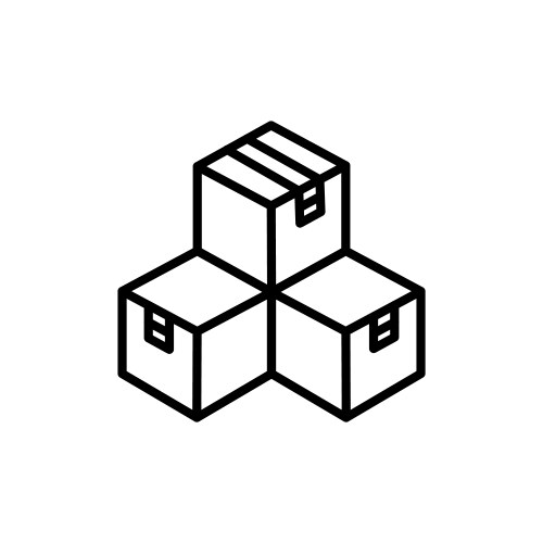 Boxes icon set inventory cargo storage cardboard Vector Image