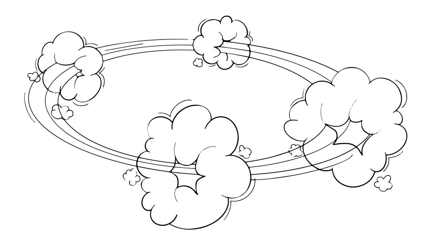 Comic speed motion effect clouds way trail set Vector Image