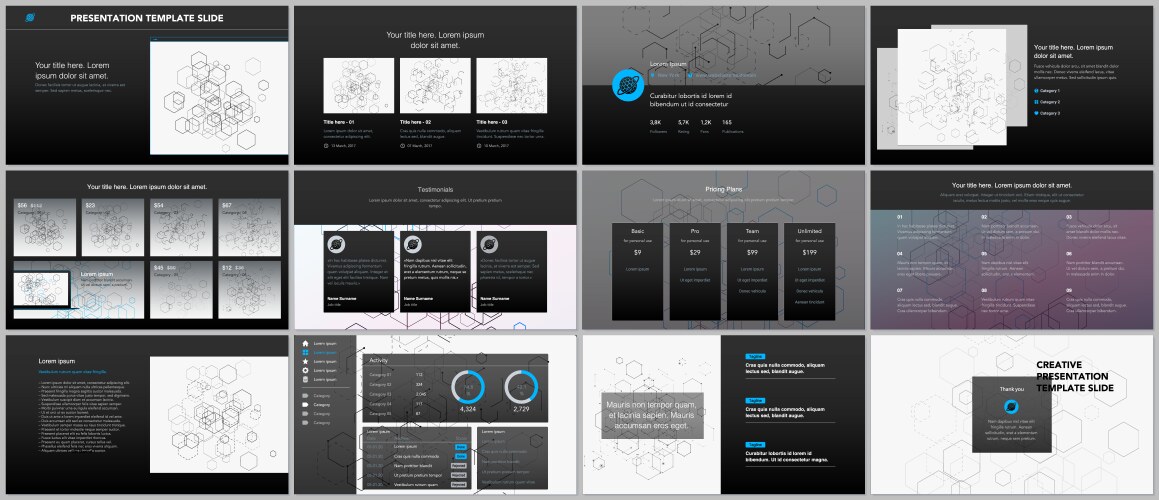 Template of white slides for presentations Vector Image
