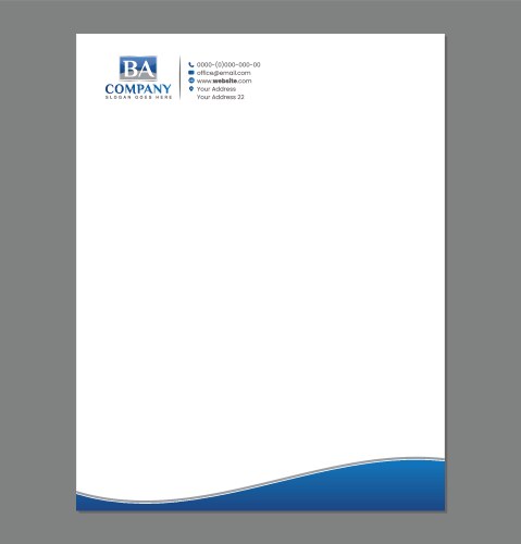 Blank letterhead template for print with logo Vector Image