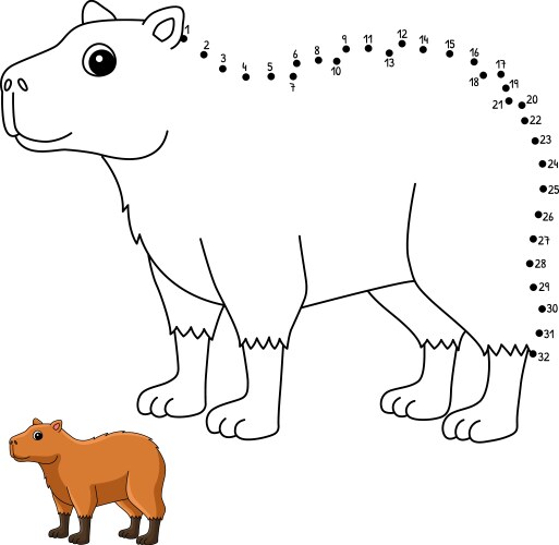 Capybara animal coloring page Royalty Free Vector Image
