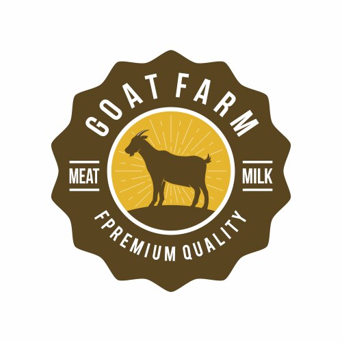 Goat farm emblem logo design Royalty Free Vector Image