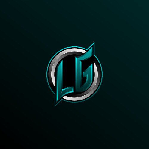 Lg initial gaming logo esports geometric designs Vector Image