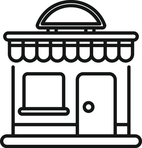 Small business storefront building facade drawing Vector Image