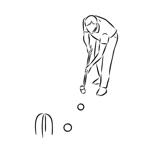 Drawing of a croquet mallet Royalty Free Vector Image
