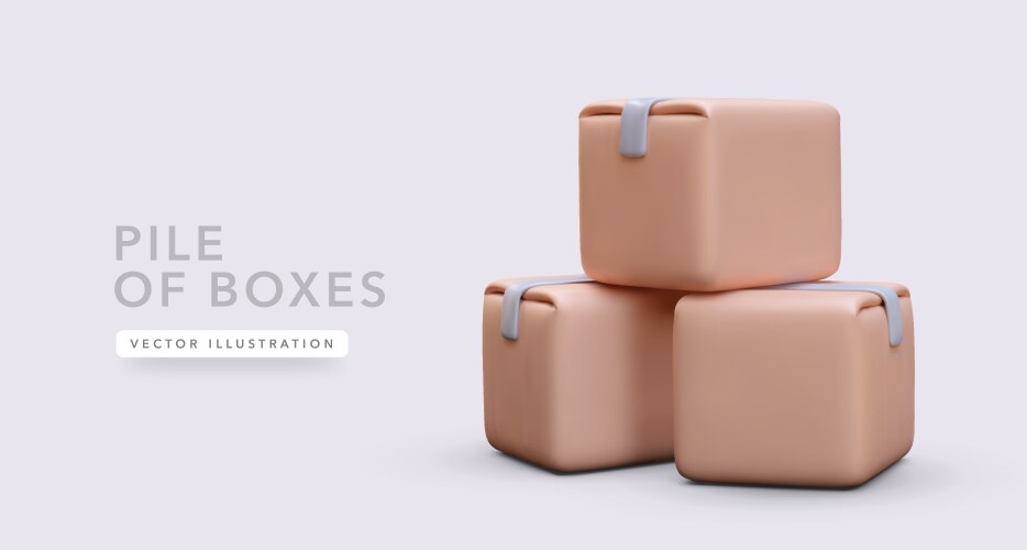 Boxes Cartoon Pile Vector Images (over 3,200)